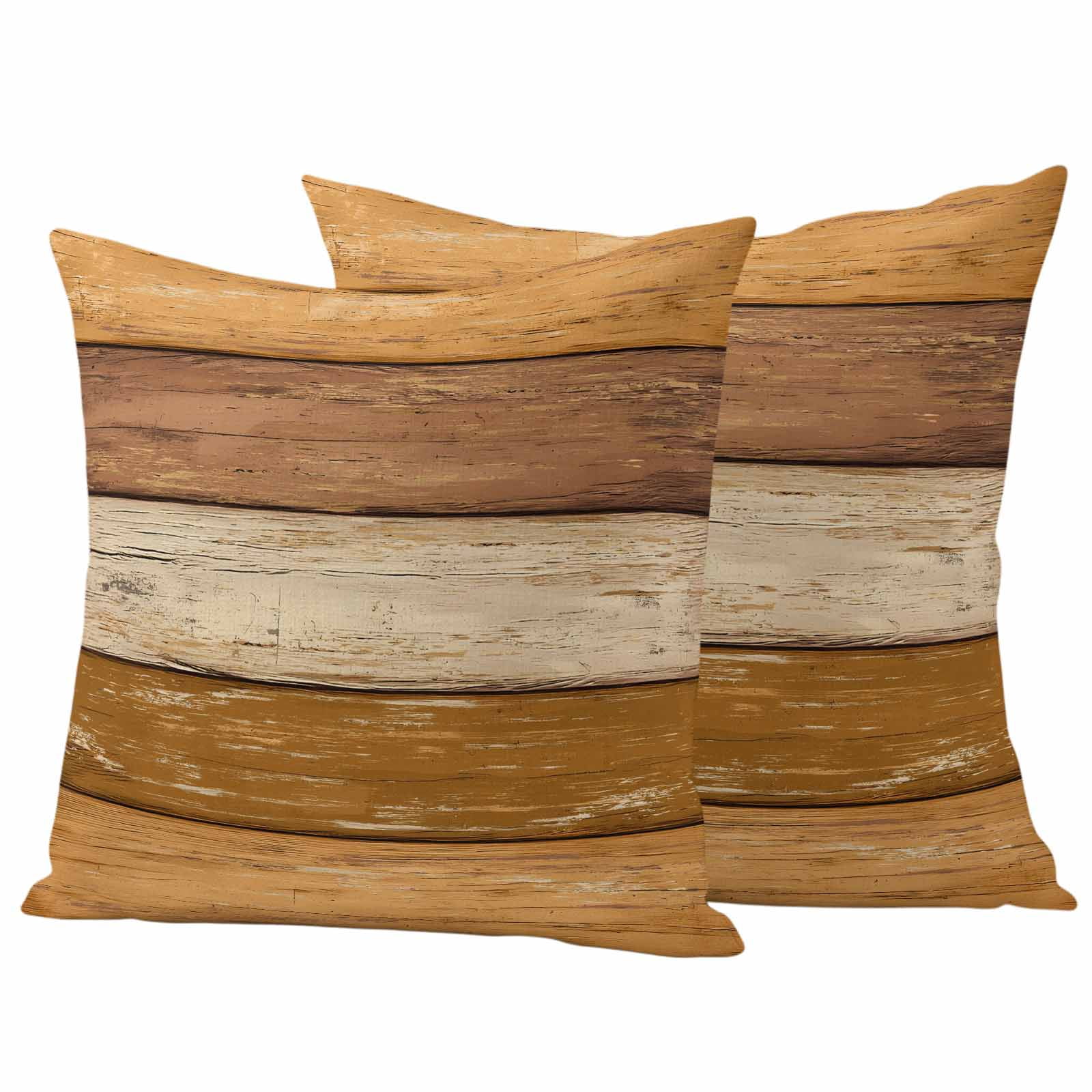 Brown Wood Grain Outdoor Pillow Covers Set of 2 Vintage Farmhouse ...