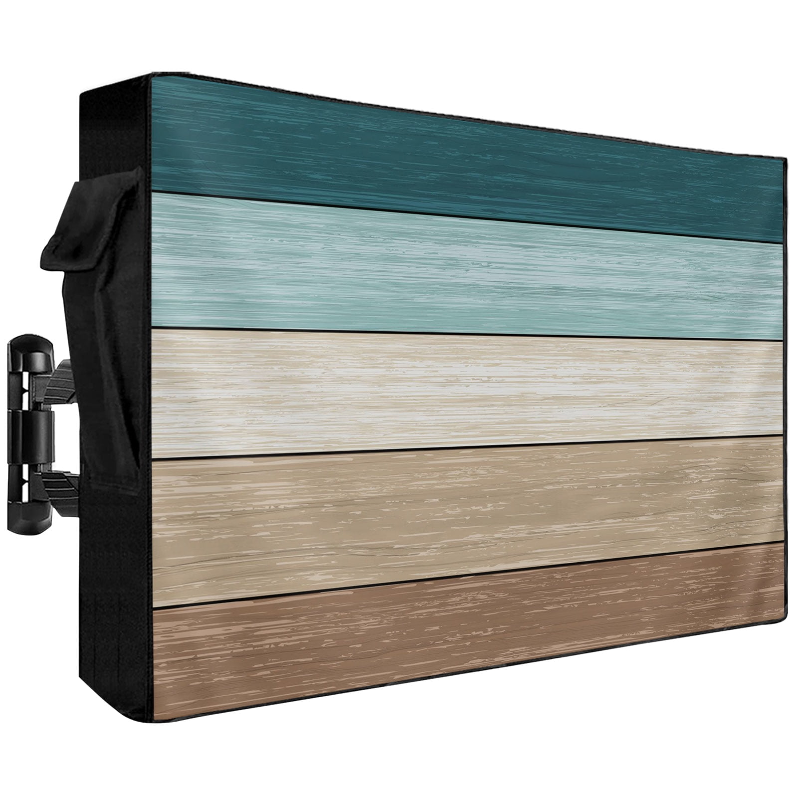 Brown Wood Grain Outdoor TV Cover 52 to 55 inch Dark Green Brown Beige ...