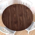 Brown Wood Grain Round Fitted Tablecloth with Elastic Edge,Water ...