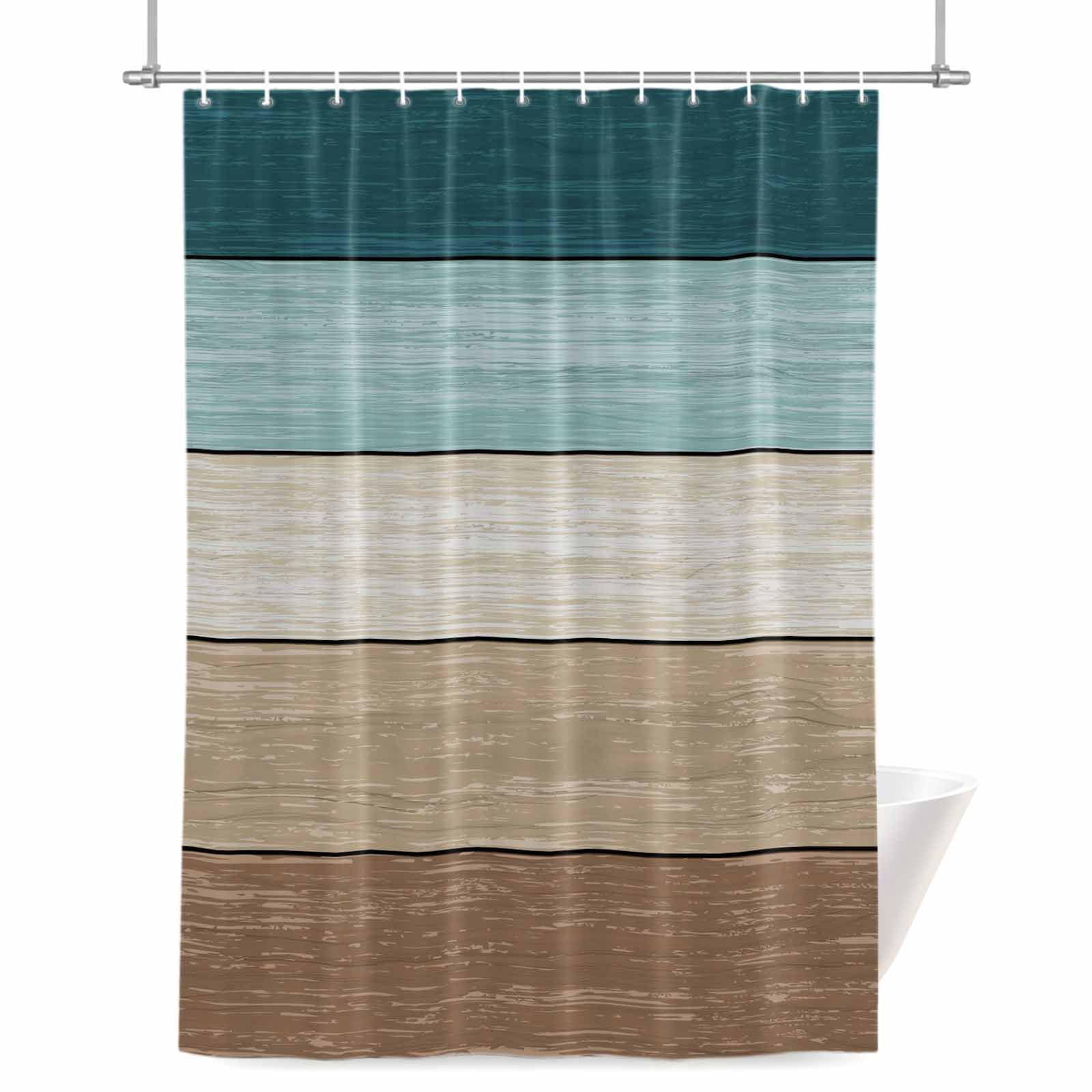 Brown Wood Grain Shower Curtain, Dark Green Brown Beige Khaki Brown ...