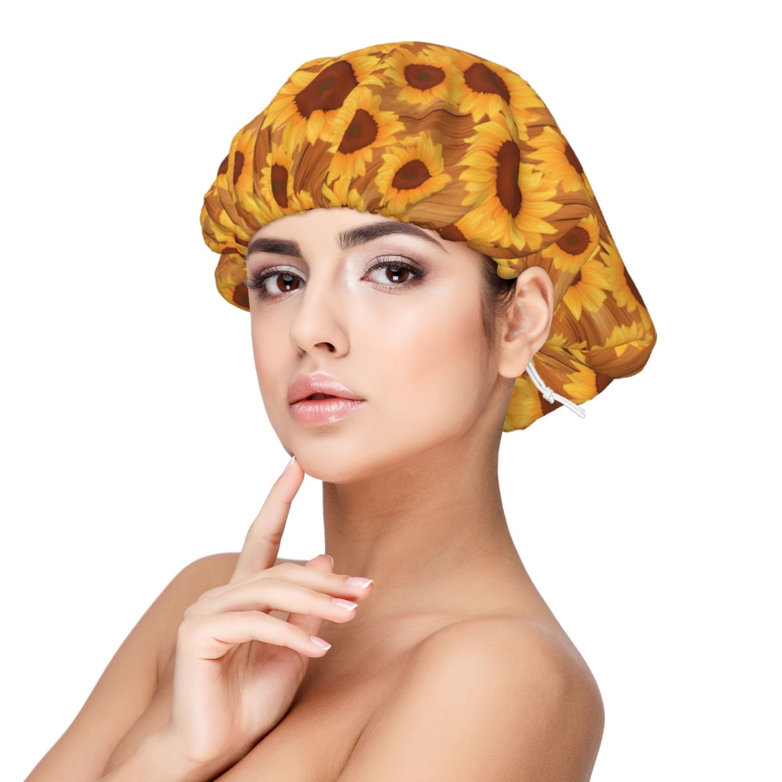 Brown Wood Grain Sunflower A Silk Bonnet for Sleeping Women Men ...