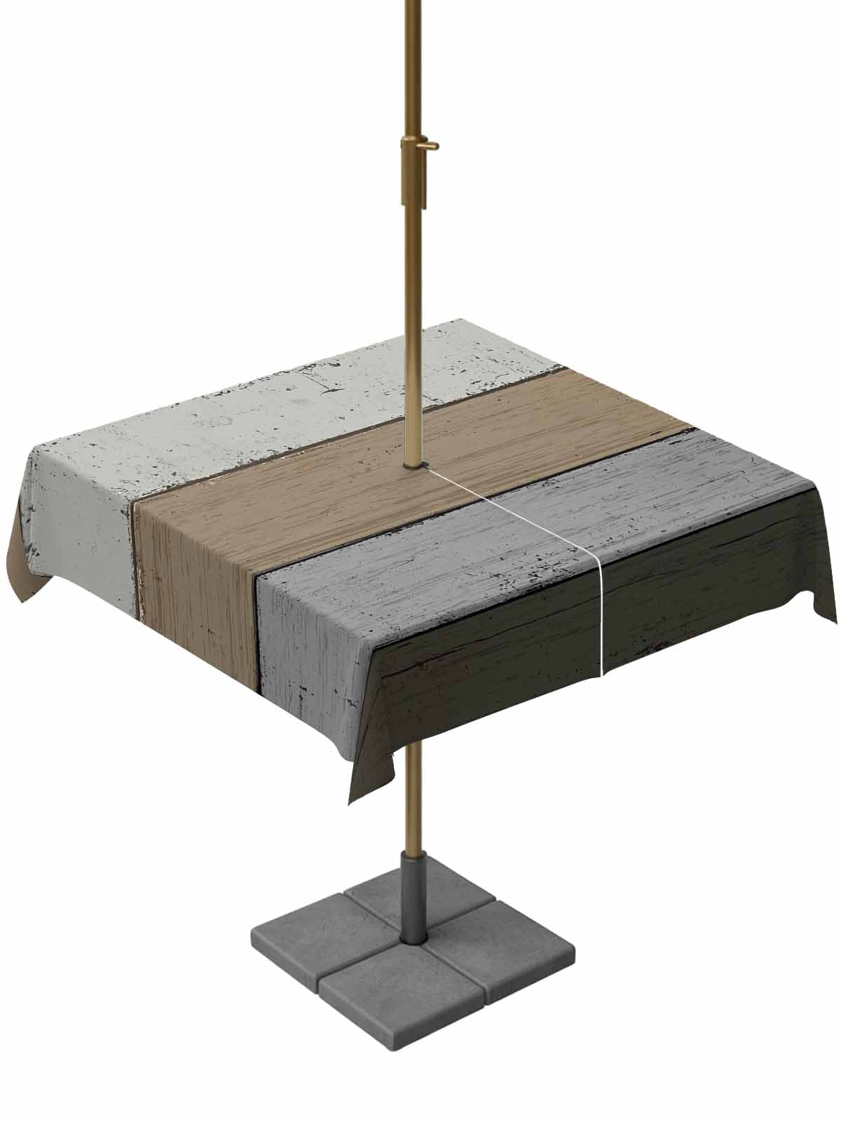 Brown Wood Grain Table Cloth Rectangle Outdoor Tablecloth, Vintage Grey ...