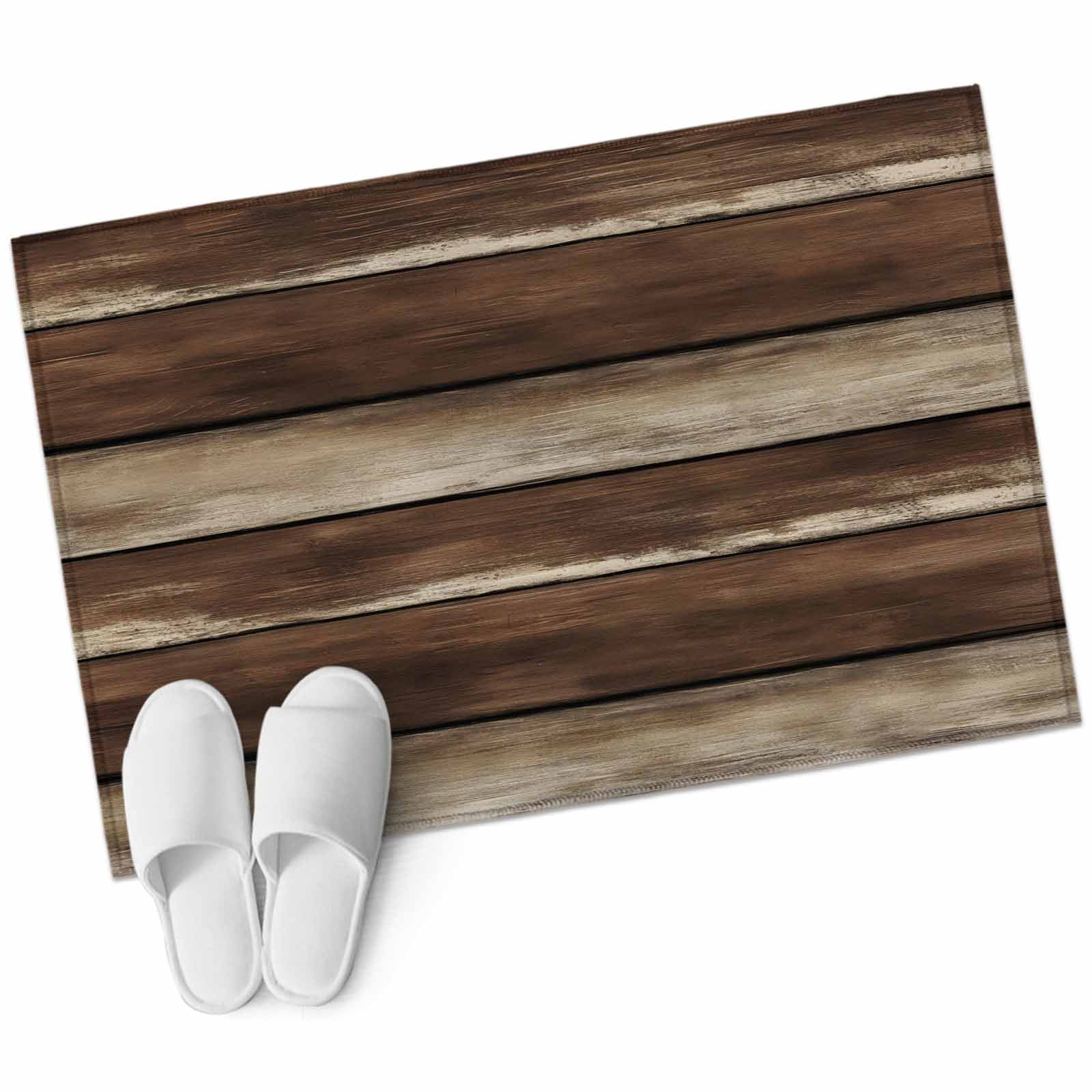Brown Wood Grain Washable Area Rug 2 x 3 ft Vintage Board Farm ...