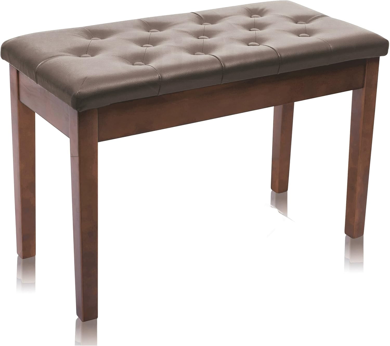 Brown Wood PU Leather Piano Bench | Double Vintage Design, Ergonomic ...