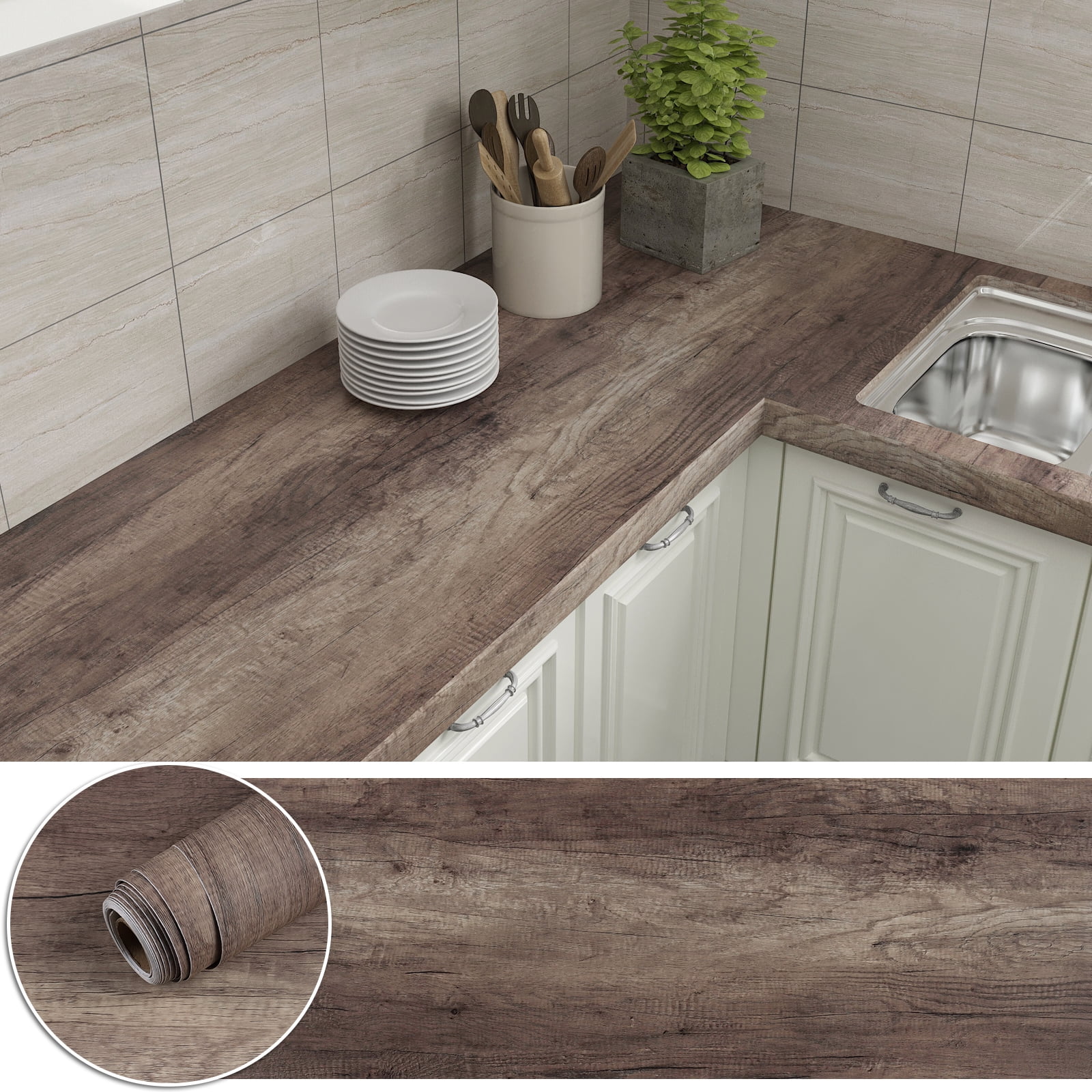 Peel and Stick Wood Plank Wallpaper Self Adhesive Wood Grain Wall Paper ...