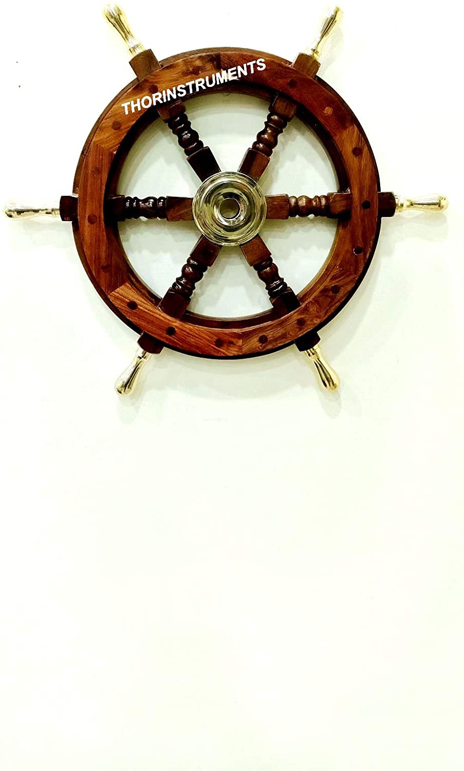 Brown Wood Ship Wheel 24" Pirate Shipwheel Nautical Decor - Walmart.com