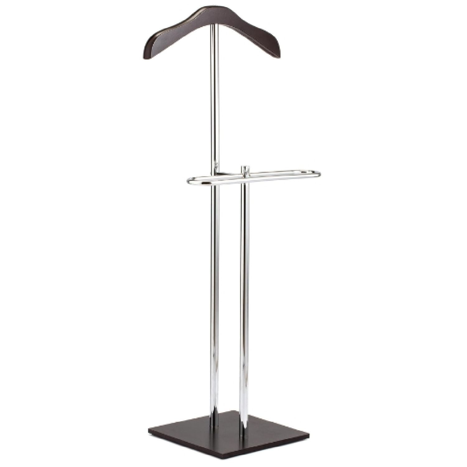 Brown Wood and Metal Valet and Suit Stand, Executive Men's Garment ...