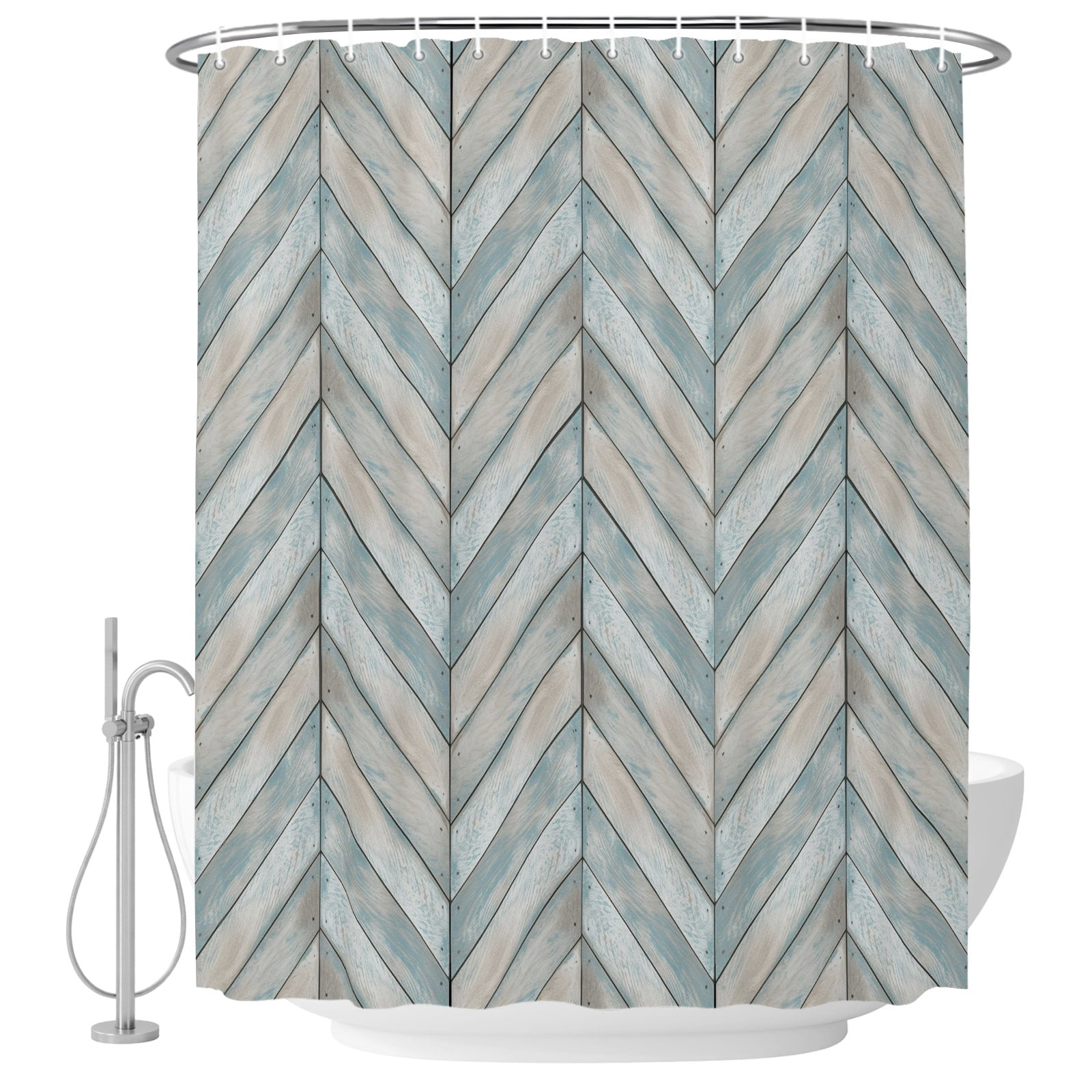Brown Wooden Board Shower Curtain for Bathroom, Farm Retro Art Brown ...