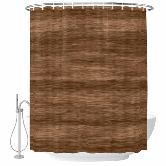 Brown Wooden Board Shower Curtain Set - Standard 72" x 72" Washable ...