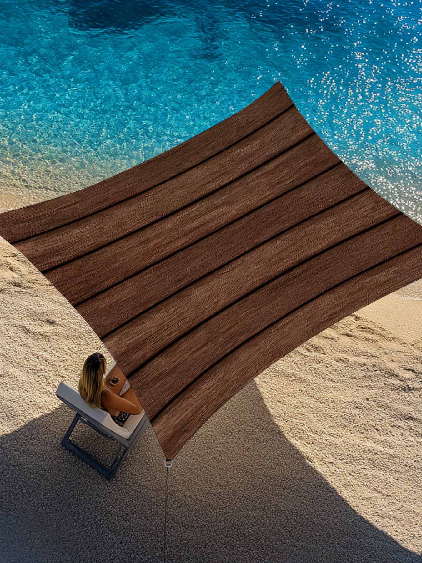 Brown Wooden Board Sun Shade Sail 12' x 16', Vintage Wood Grain ...