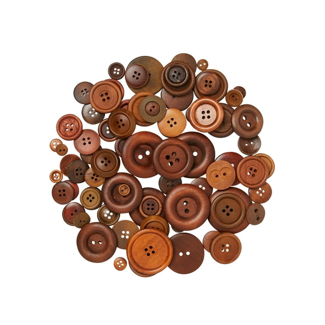 Brown Wooden Buttons By Loops & Threads® - Walmart.com