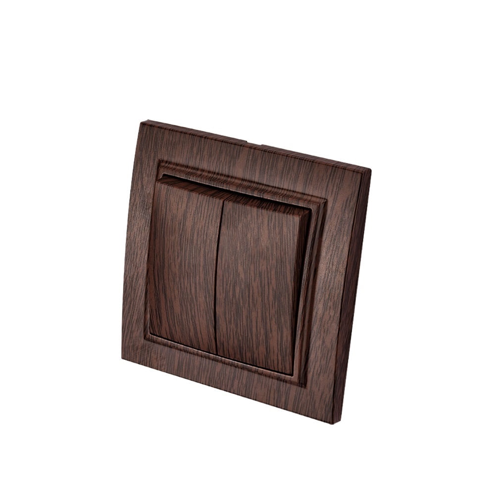 Brown Wooden Frosted Light Wall Switch Flame retardant Plastic Panel ...