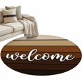 Brown Wooden Grain Round Rug 3.3ft Washable Circle Entryway Rugs Non ...
