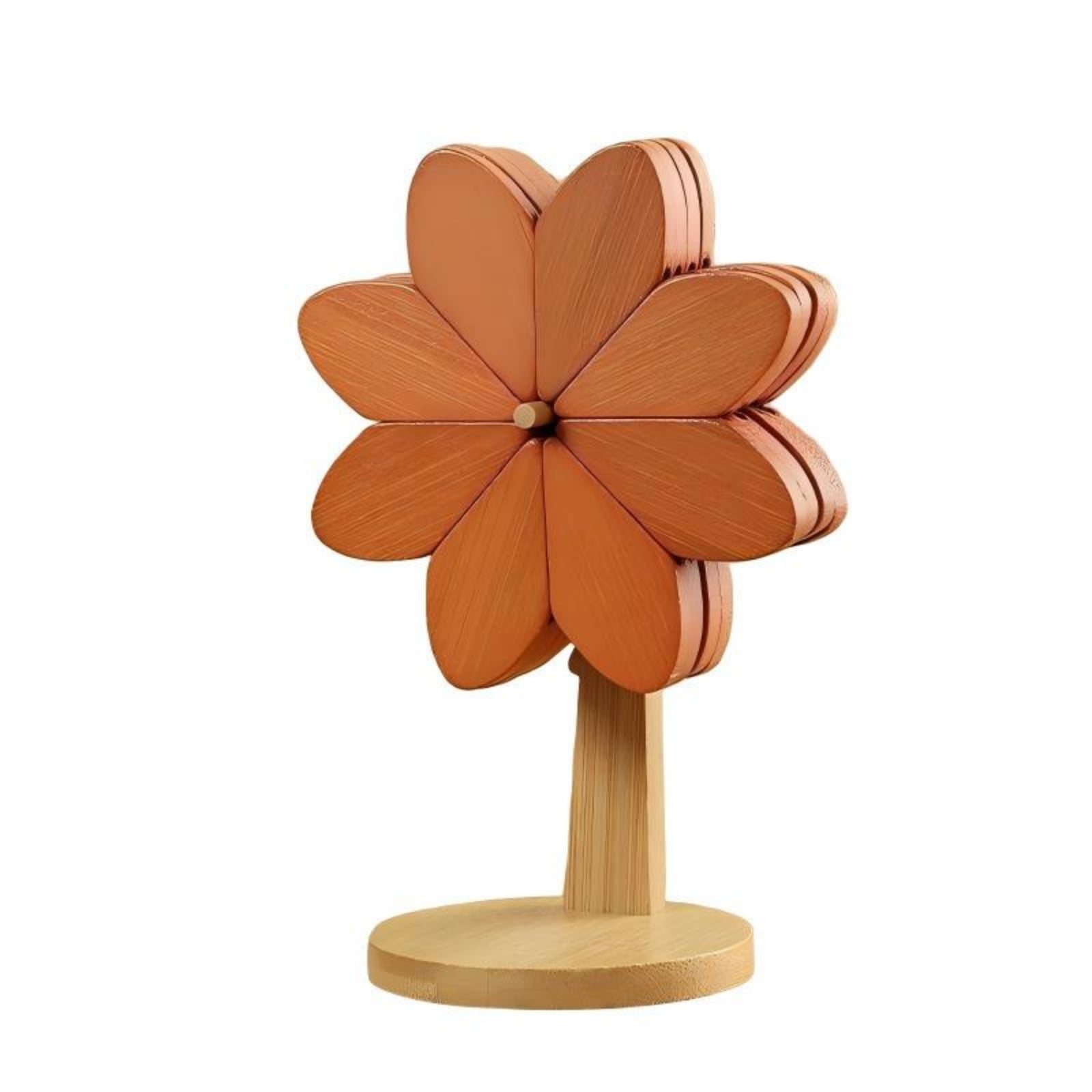 Brown Wooden Heat Resistant Table Mat, Coaster Set With Four-Leaf ...