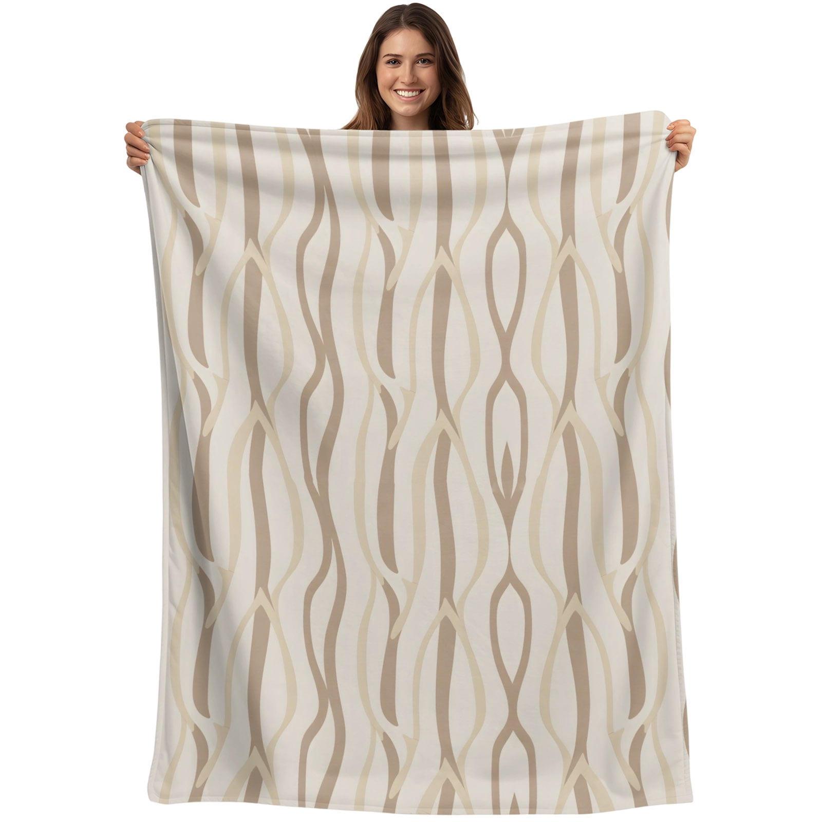 Brown Wooden Striped Blanket Soft Cozy Warm Throw Blanket for Couch ...