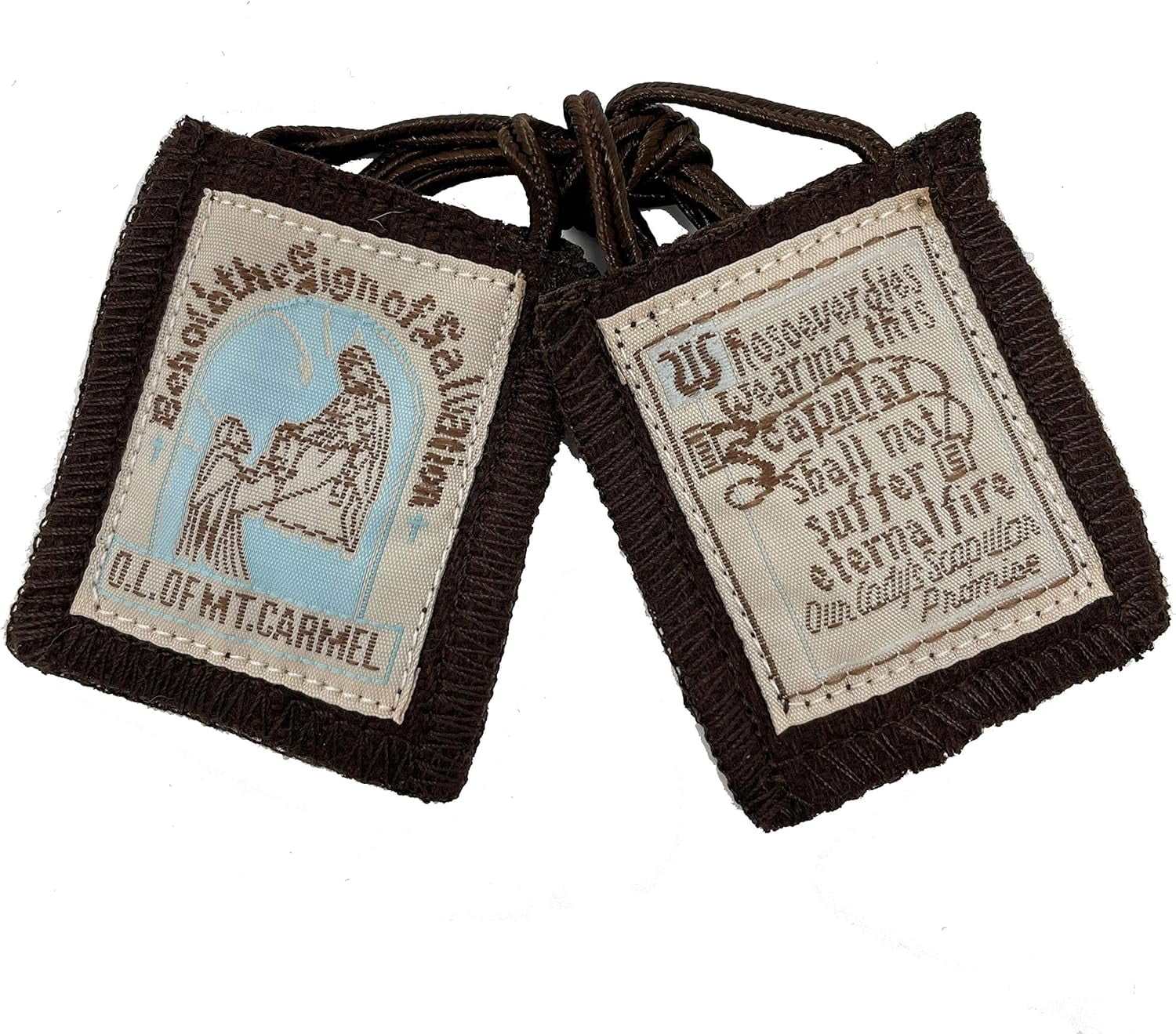 Brown Wool Mt Carmel Scapular for Men and Women - Escapulario de la ...