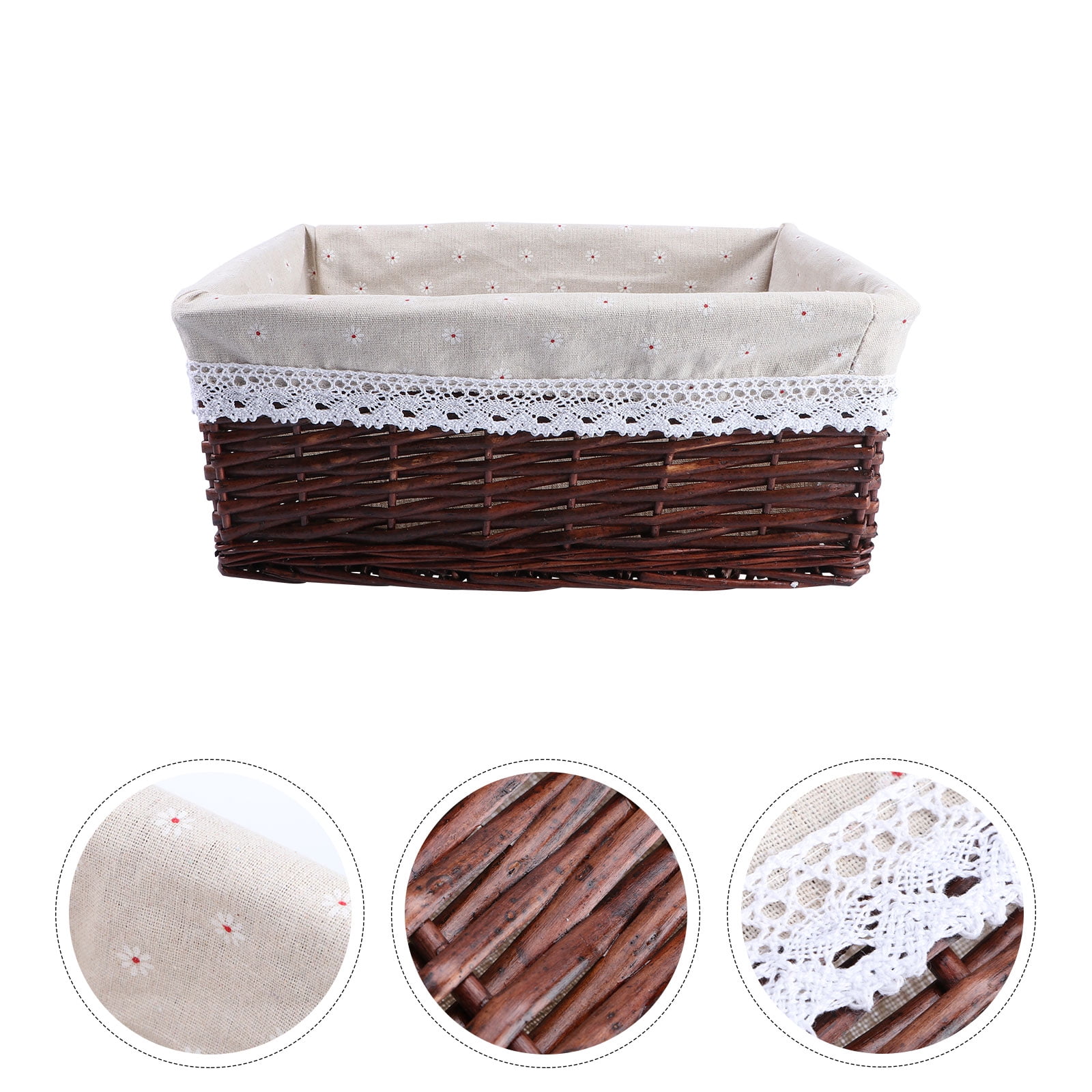 Brown Woven Storage Basket Wicker Storage Cube Box Bin Laundry Hampers ...