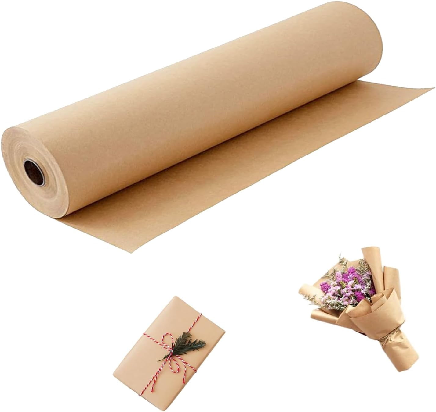 Brown Wrapping Paper Roll 24"x 2400" Craft Packing Paper for Moving ...