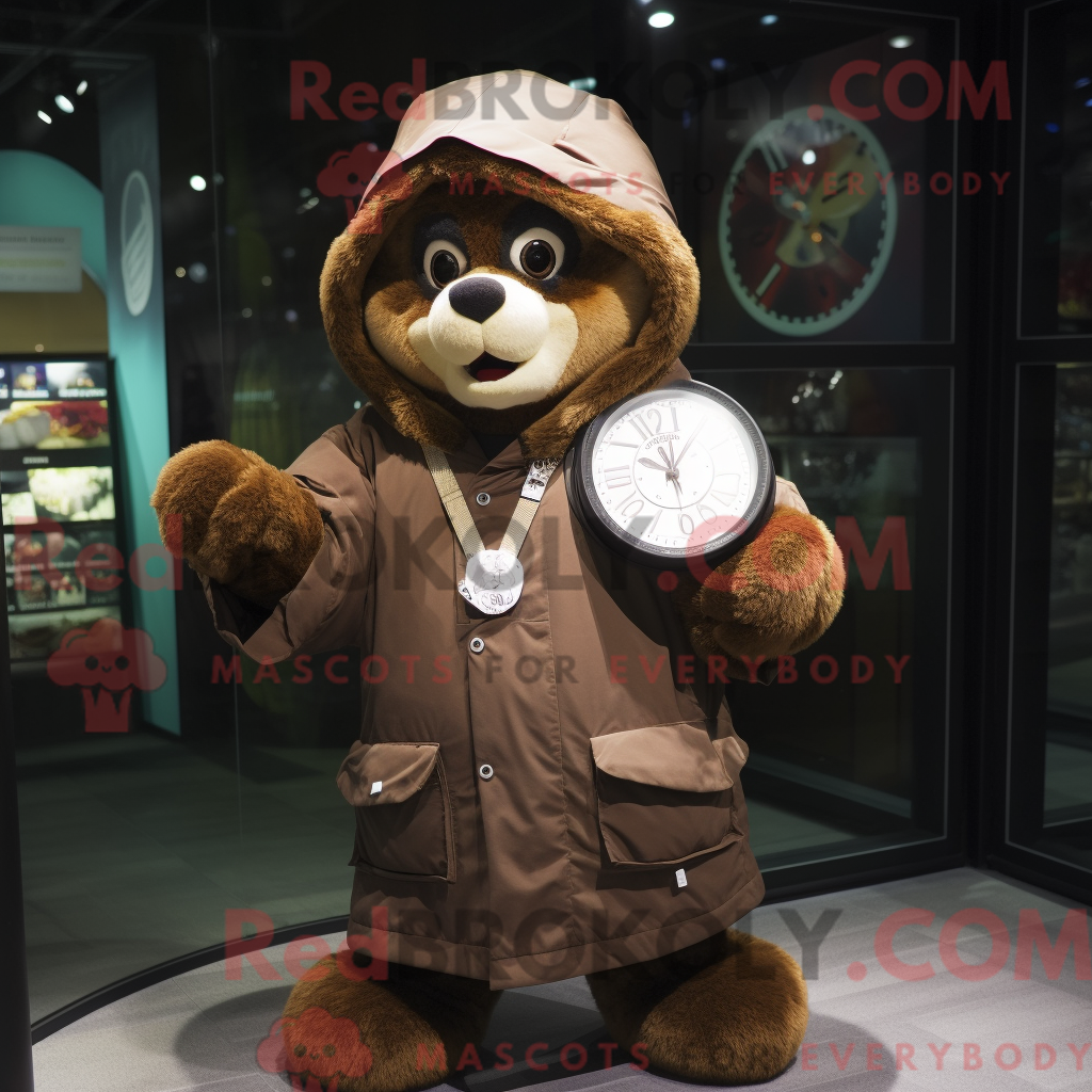 Brown Wrist Watch REDBROKOLY mascot costume character dressed with a ...