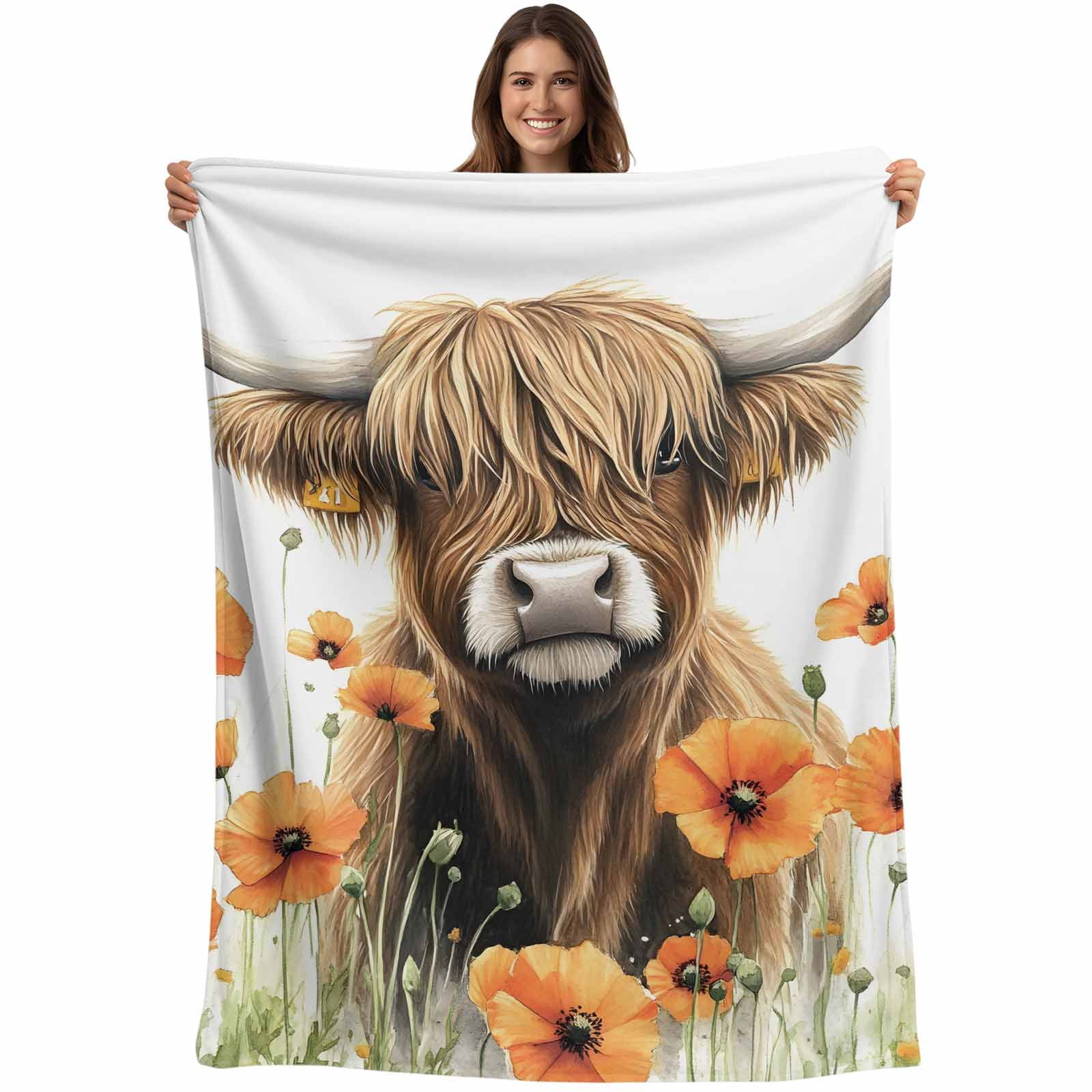 Brown Yak Farmhouse Blanket Soft Cozy Warm Throw Blanket for Couch ...