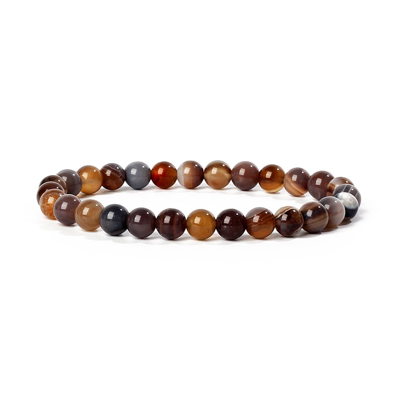 Brown Yellow 6MM Natural Stone Bracelets for Women Citrines Agates ...