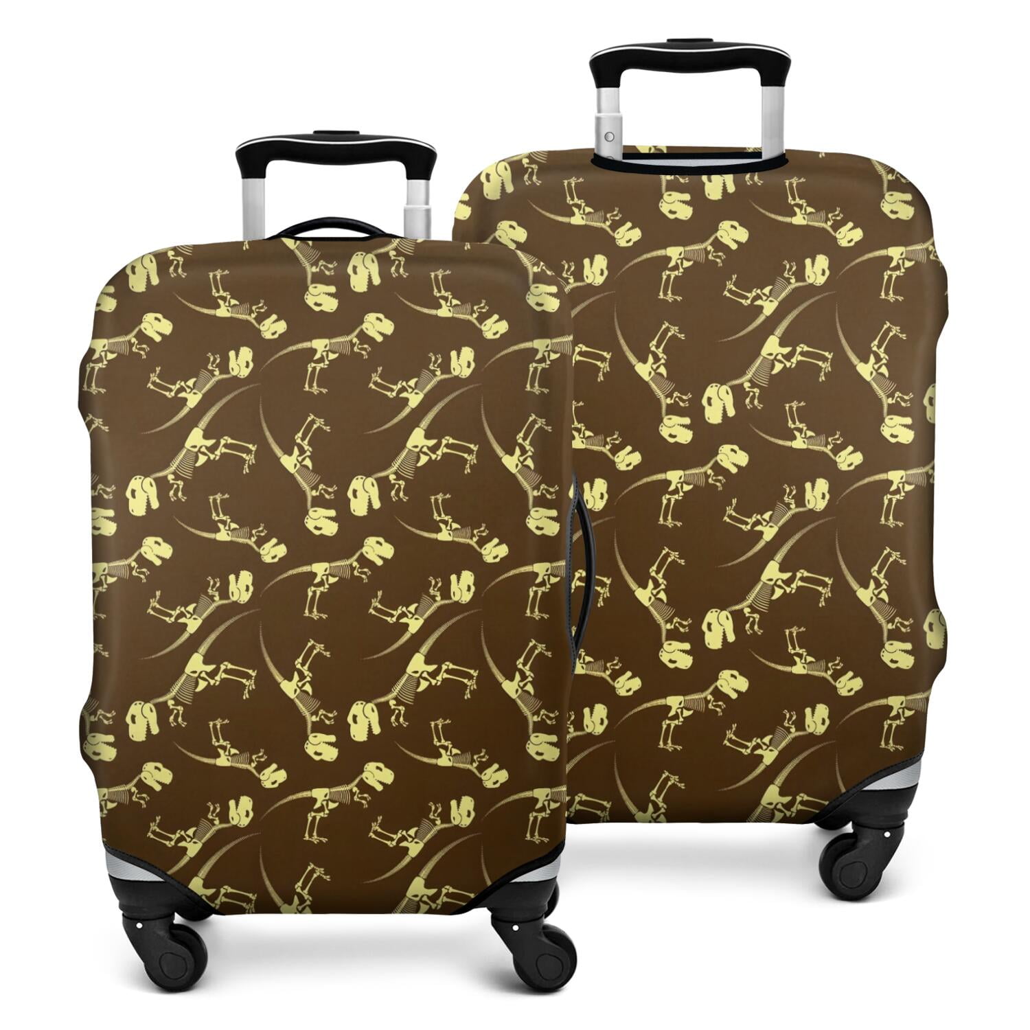 Brown Yellow Dinosaurs Fossils Pattern Luggage Cover Fashion Suitcase ...