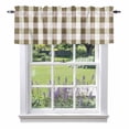 Brown Yellow Plaid Valances for Windows, Simple Pattern Rod Pocket ...