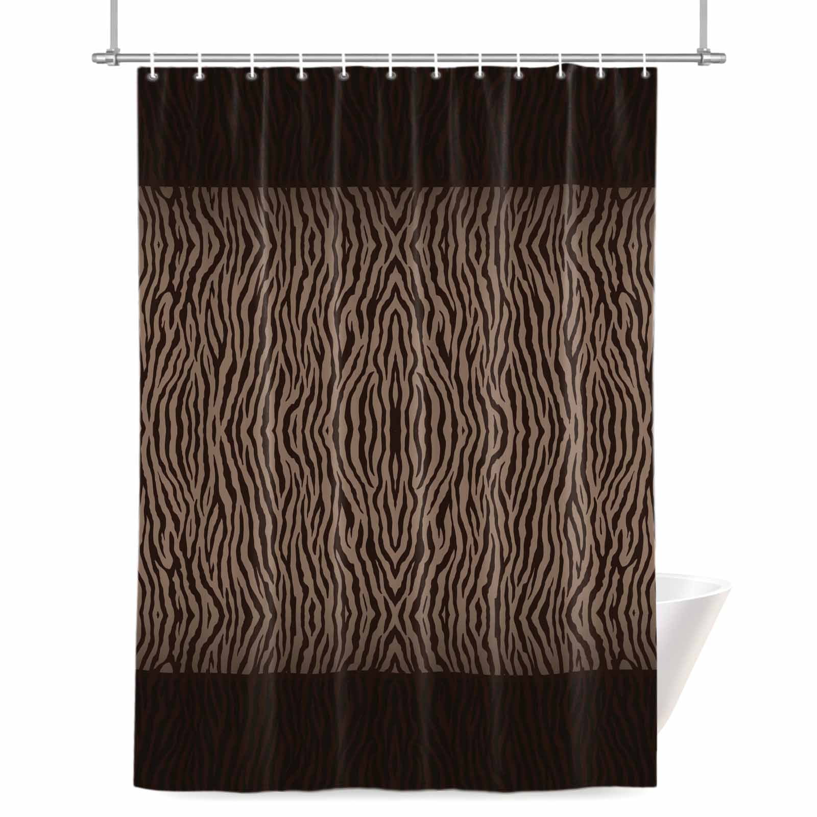 Brown Zebra Striped Shower Curtains for Bathroom, Country Vintage ...