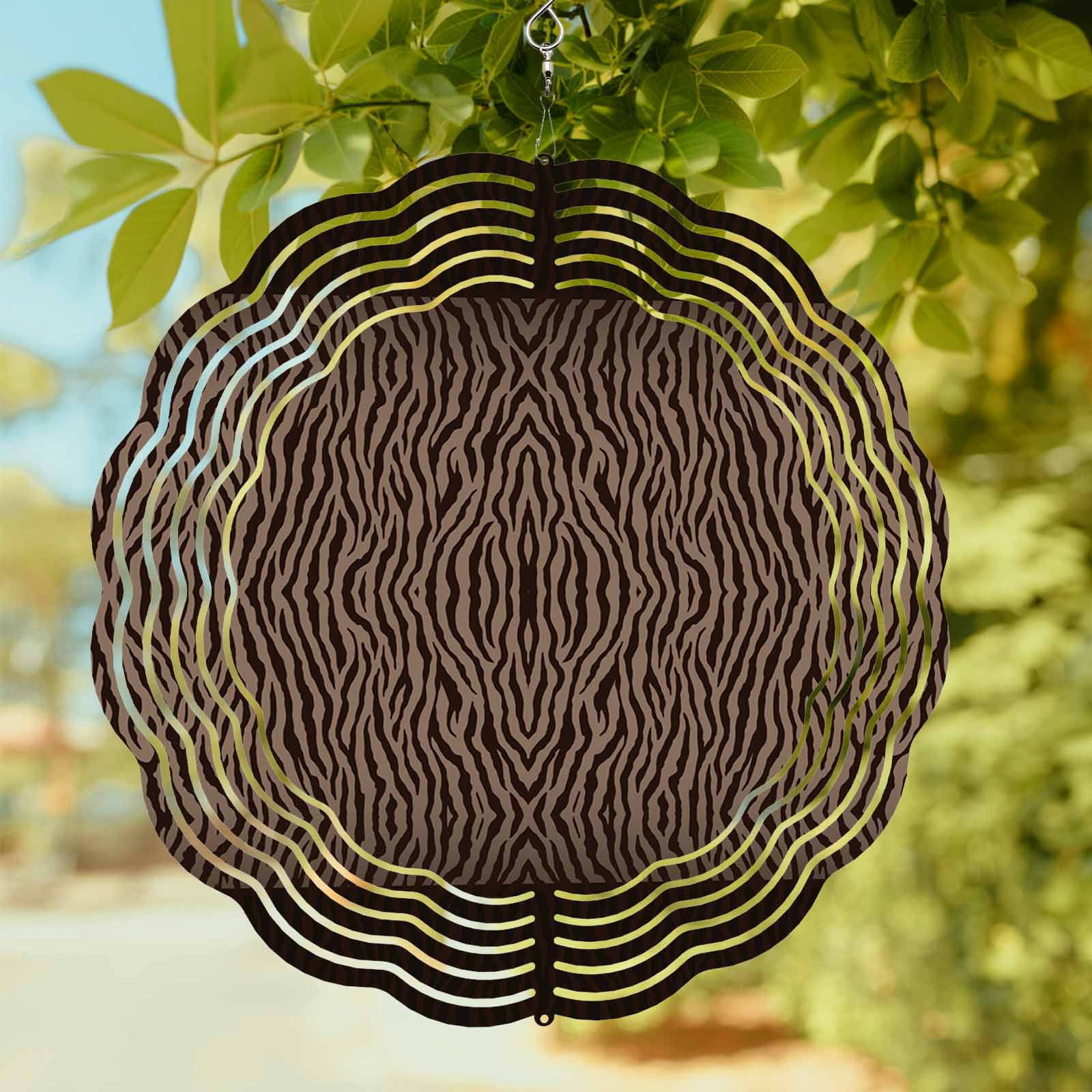 Brown Zebra Striped Wind Spinner for Garden Yard 8In, Country Vintage ...