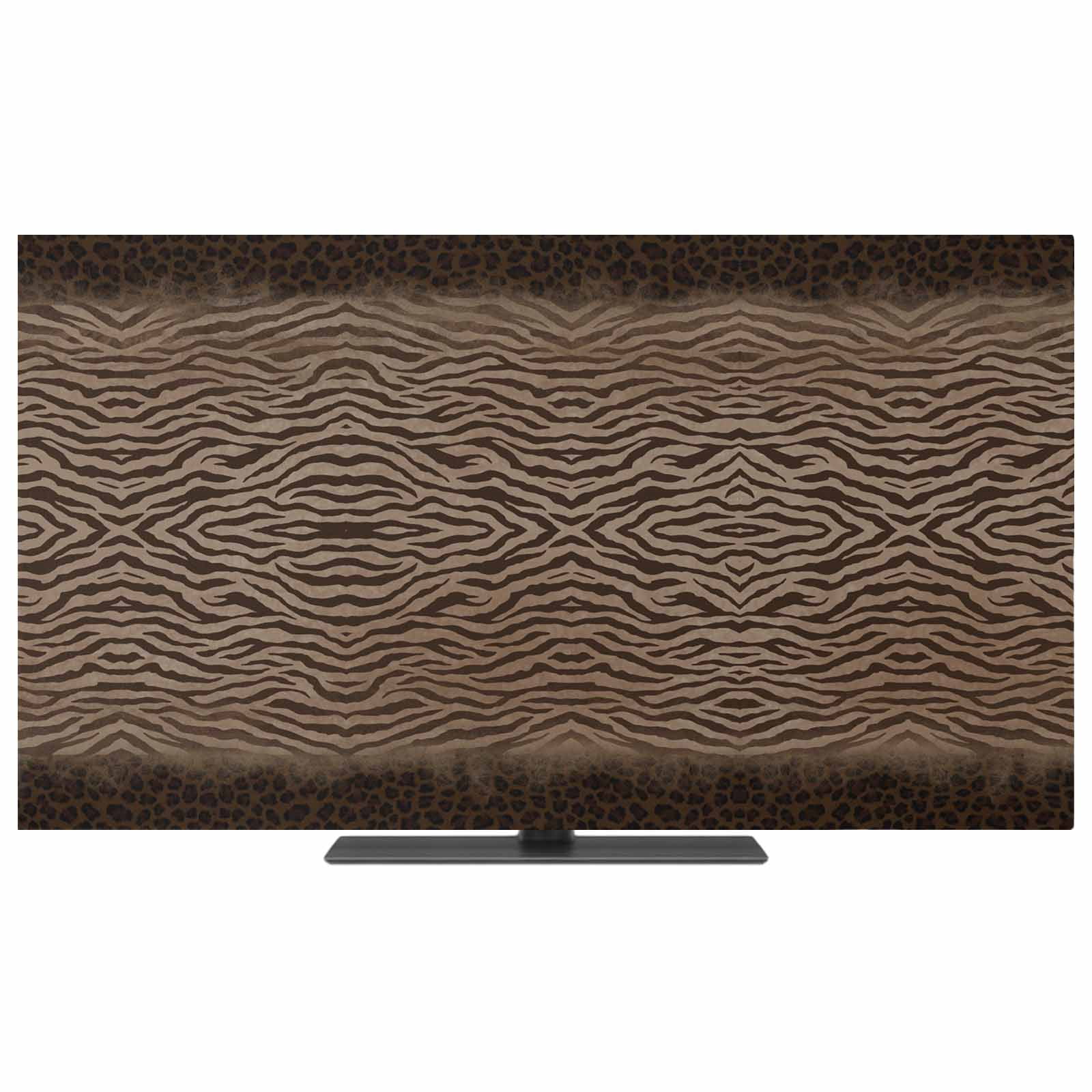 Brown Zebras Striped TV Dust Cover,Stretchable TV Screen Desktop ...