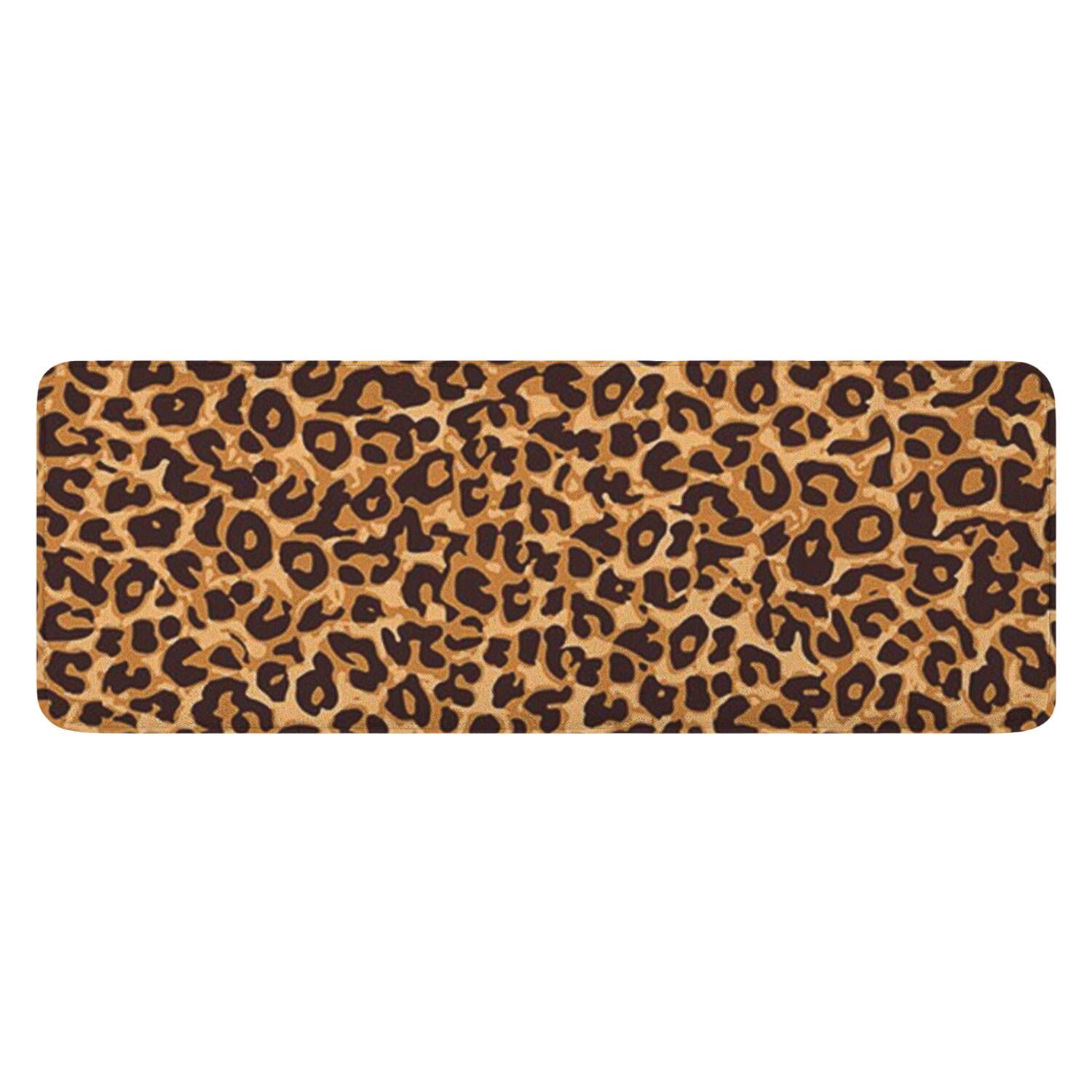Brown and Black Leopard Print Kitchen Rug Mat,Kitchen Runner Rugs Non ...