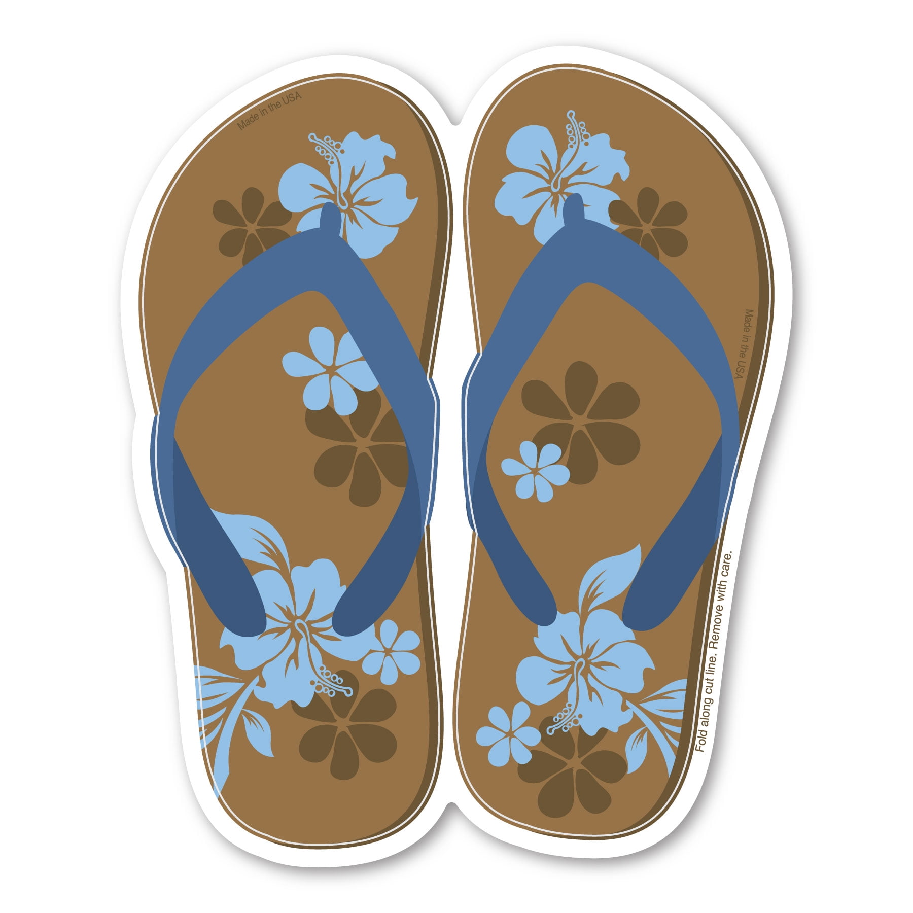 Brown and Blue Flip Flop Sticker - Walmart.com