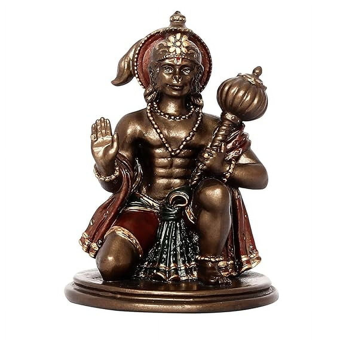 Brown and Copper Resin Blessing Lord Hanuman Idol with Mace ...