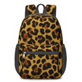 Brown and Orange Leopard Print 17" School Backpacks for Teens ...