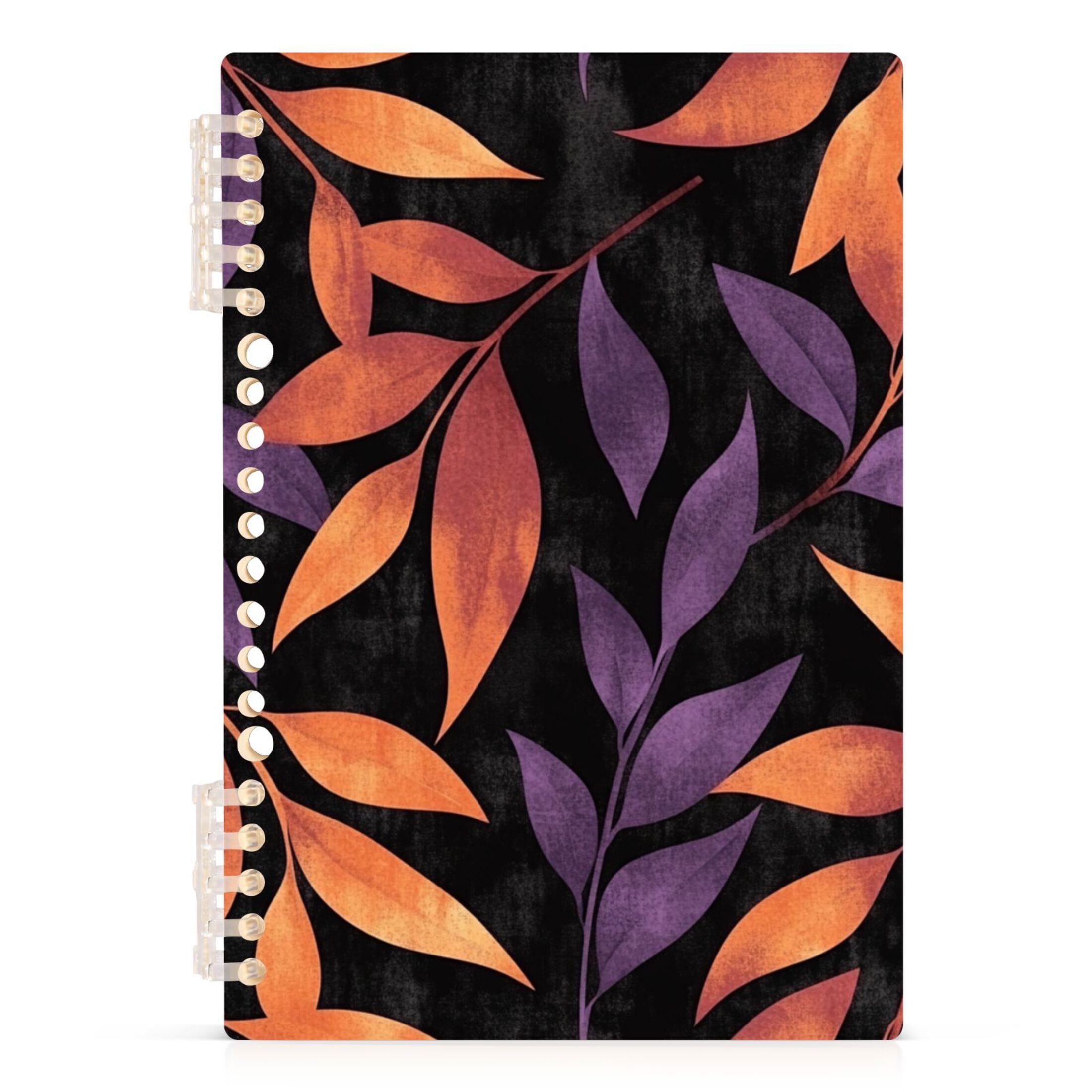 Brown and Purple Leaves Lined Spiral Journal Notebook 60 Pages A5 ...