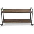 Brown and Silver Contemporary Two Tier Cart with Wheels - Walmart.com