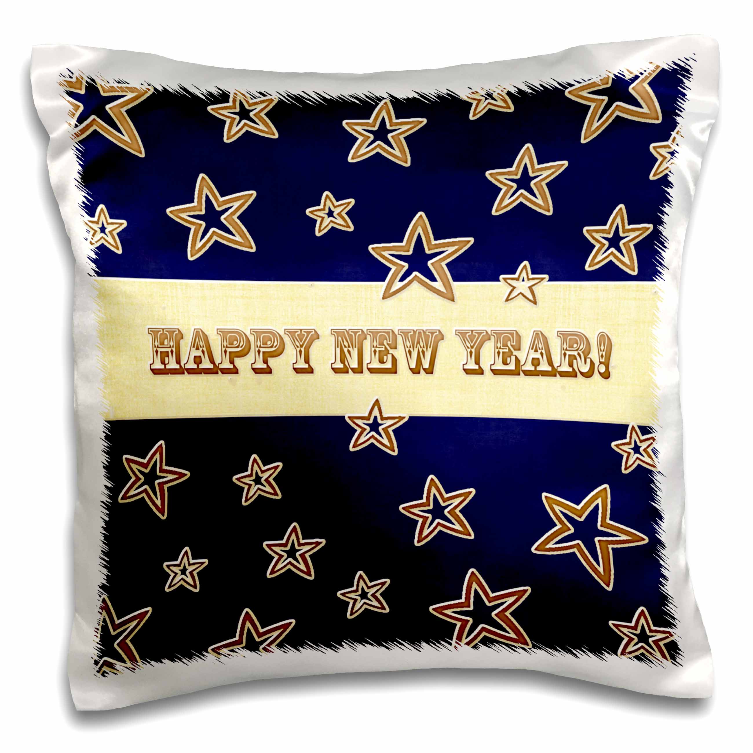 3dRose, Brown and Tan Stars on Royal Blue and Yellow Stripes, Happy New ...