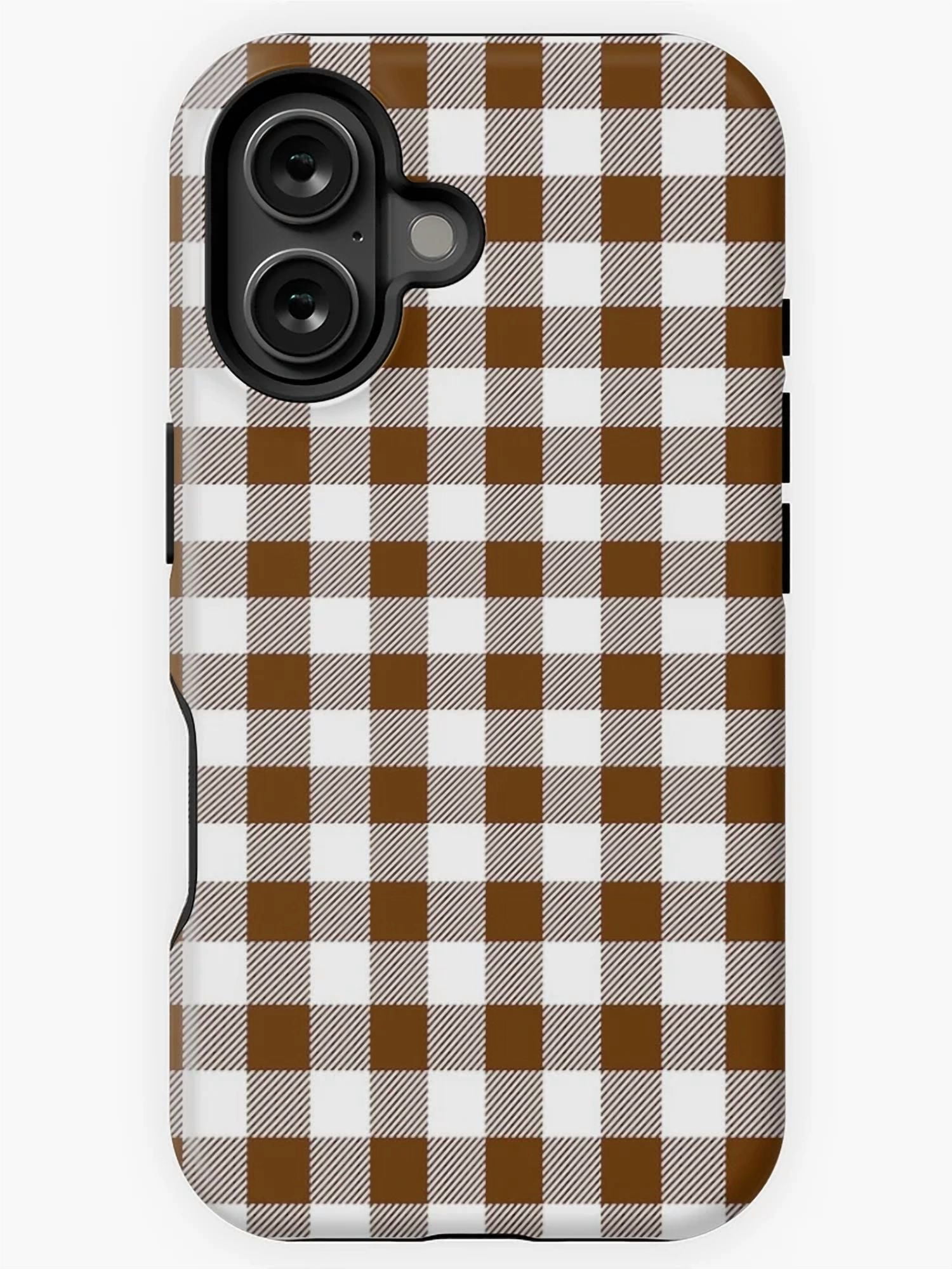 Brown and White Buffalo Plaid iPhone Case Compatible with iPhone 11 to ...