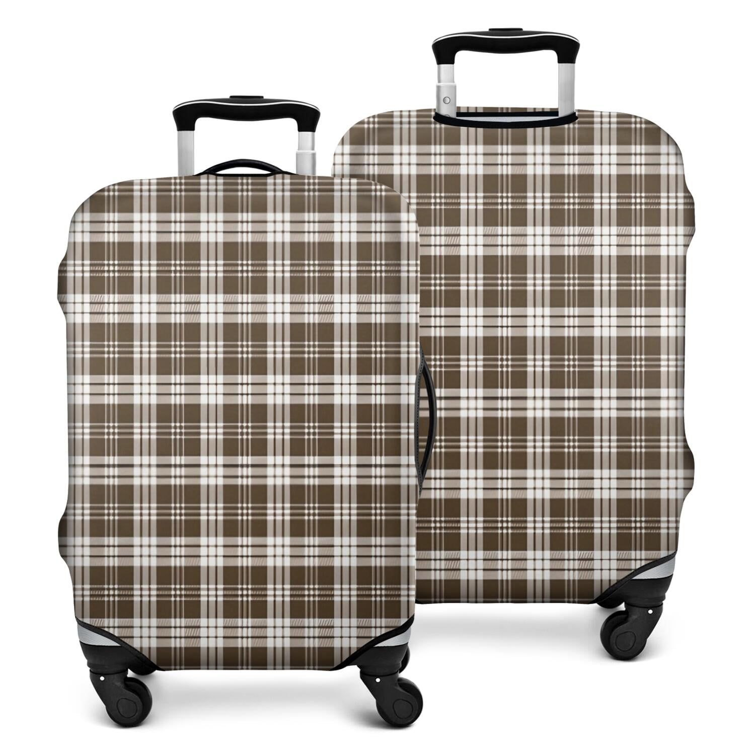 Brown and White Checkerboard Checkered Pattern Luggage Cover Fashion ...