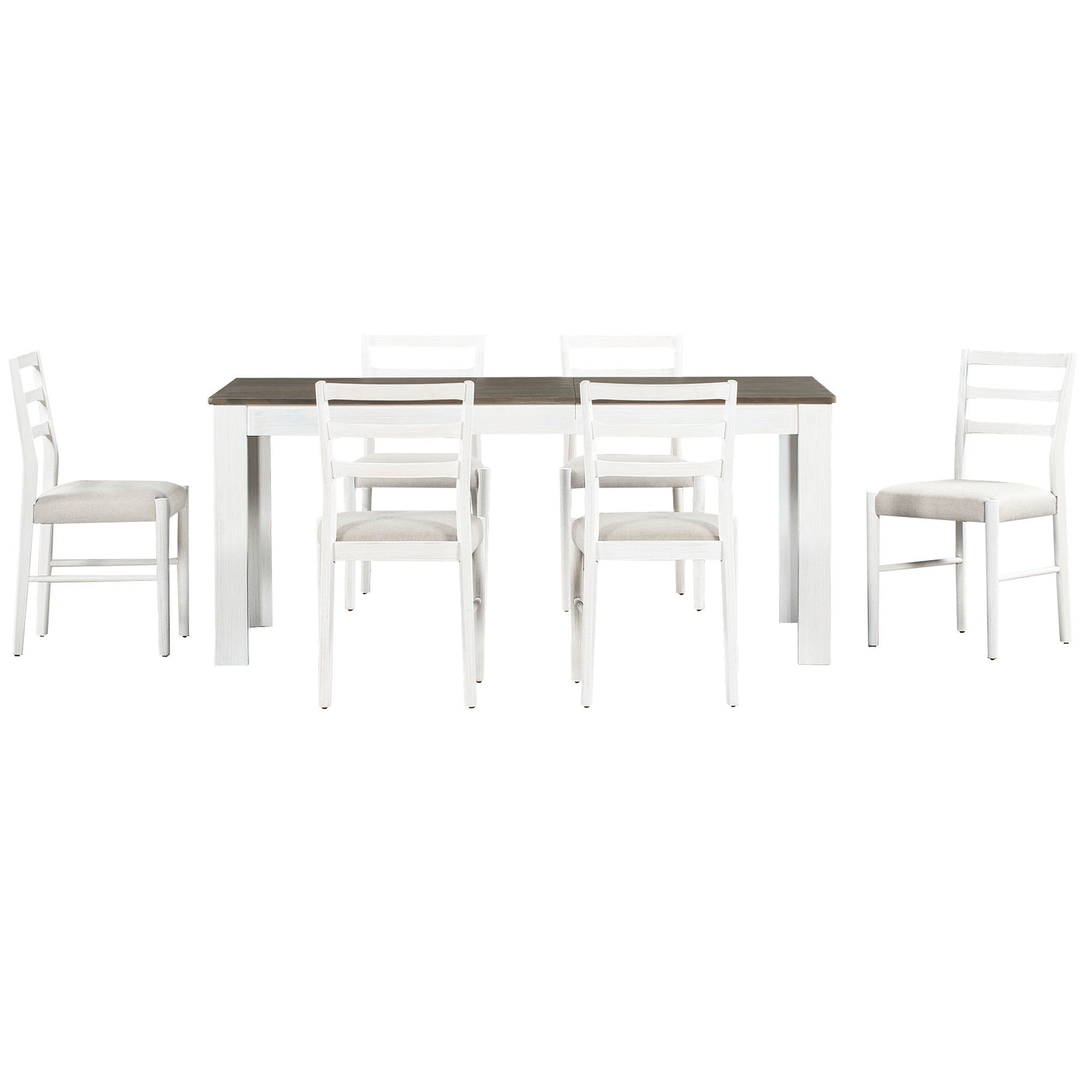 Brown and White Color Scheme - Extendable Table for More Guests ...