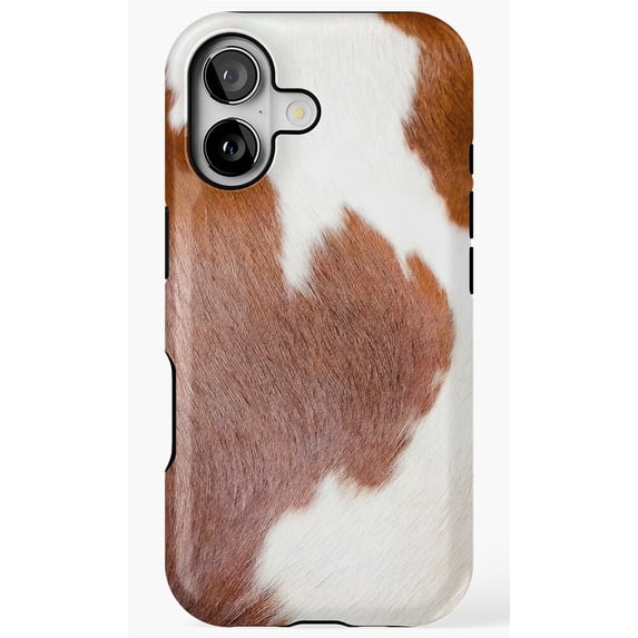 Brown and White Cow Hide Animal Skin Texture Art Phone Case for iPhone ...