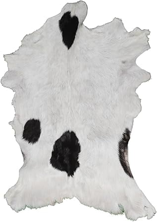 Brown and White Goat Hide Rug | Genuine Hair-On Leather for Modern ...