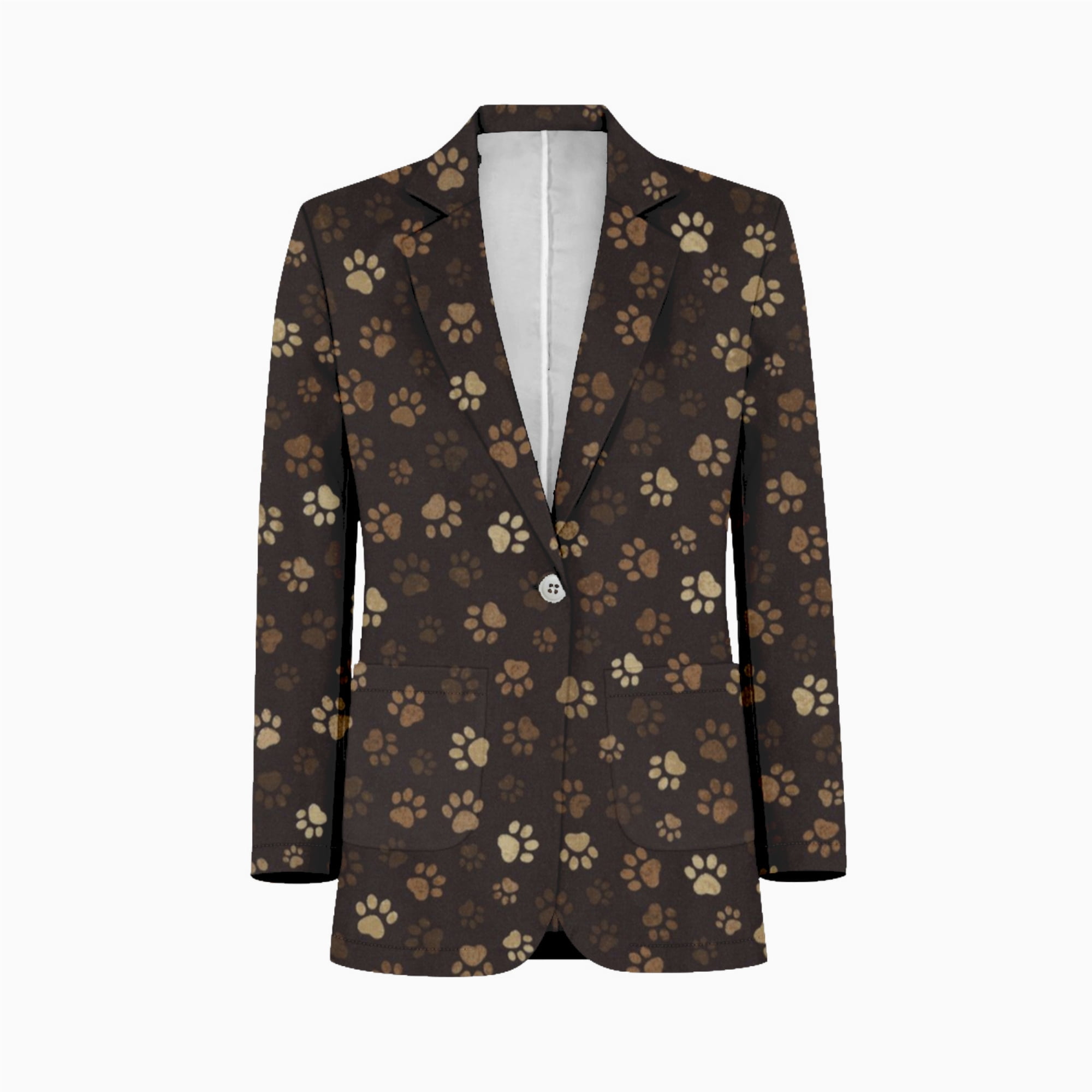 Brown dog paw retro style Customized Men's Suits full man Shawl Collar ...