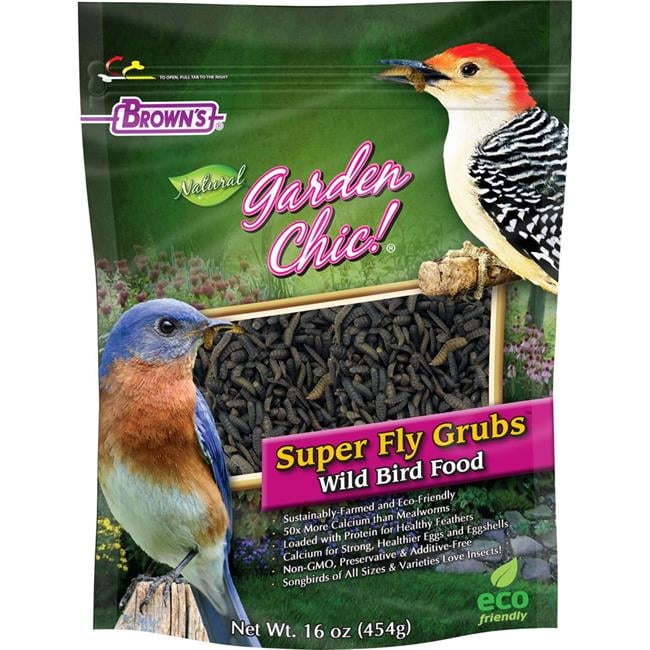 Brown's Garden Chic! Super Fly Grubs Wild Bird Food 16 oz - Walmart.com