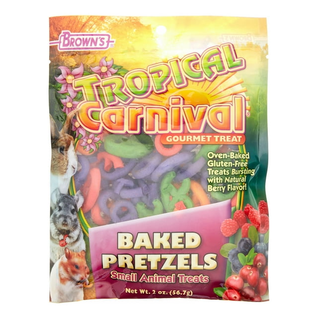 Brown's Tropical Carnival Baked Pretzels Small Animal Treats, 2 Oz - Walmart.com