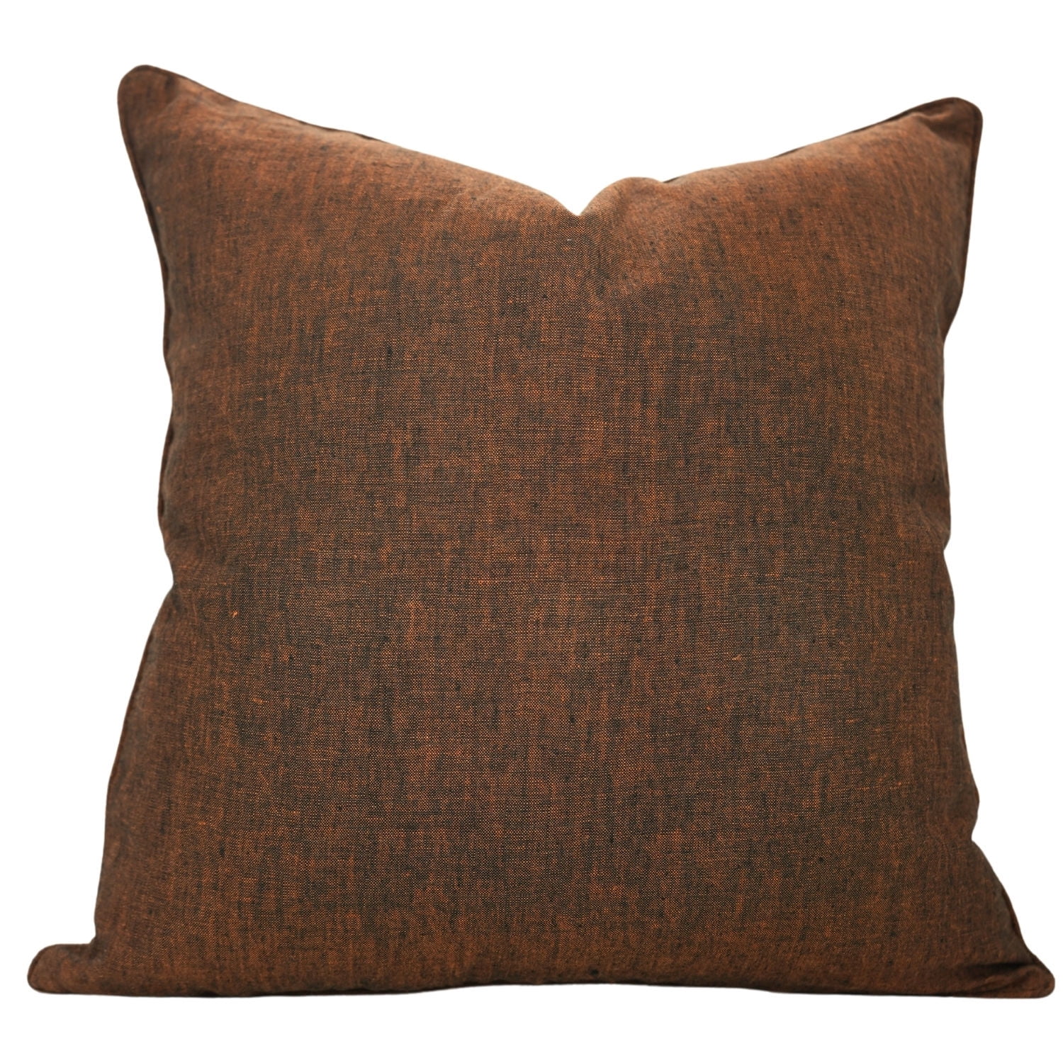 Brown solid color pillow cover, linen fabric, textured fabric cushion ...