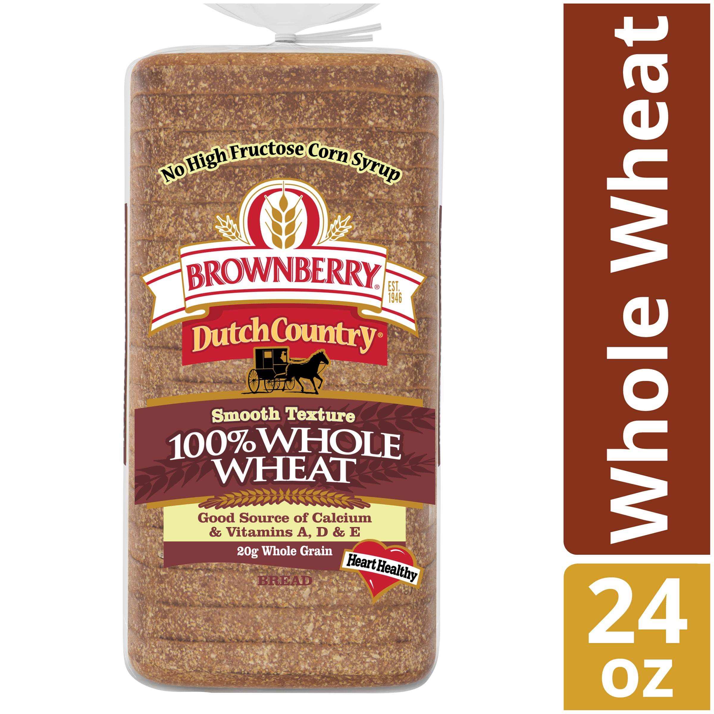 Brownberry Dutch Country 100% Whole Wheat Bread, 24 oz - Walmart.com