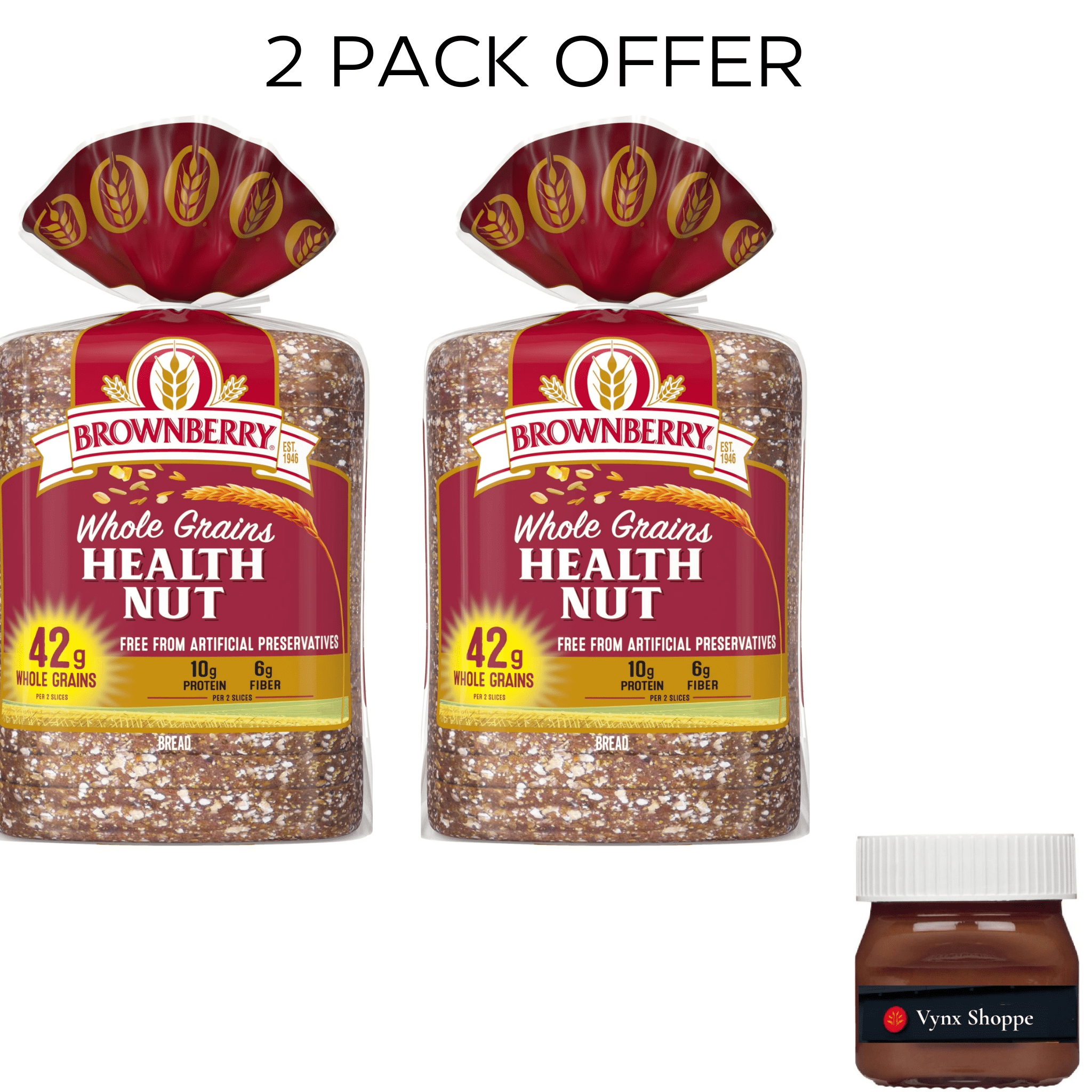 Brownberry Whole Grains Health Nut Bread, 24 oz, Multigrain Bread, Bag ...