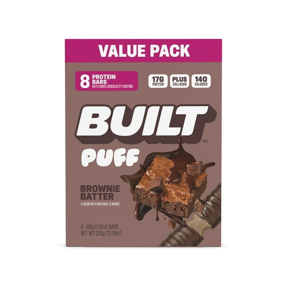BUILT Puff Brownie Batter 8ct - Walmart.com