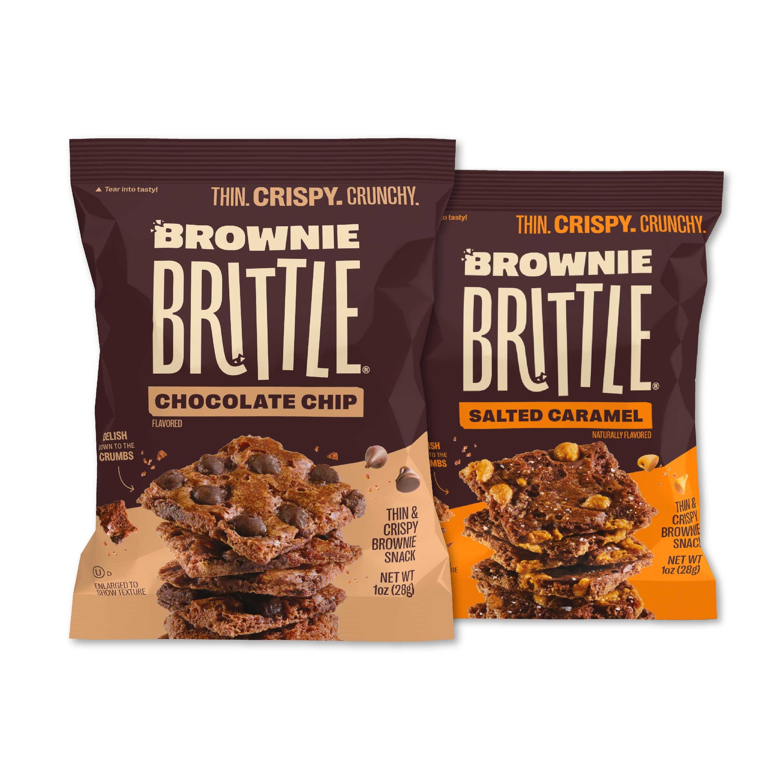 Brownie Brittle - TWE5 Chocolate Chip & Salted Caramel Thin and Crispy ...